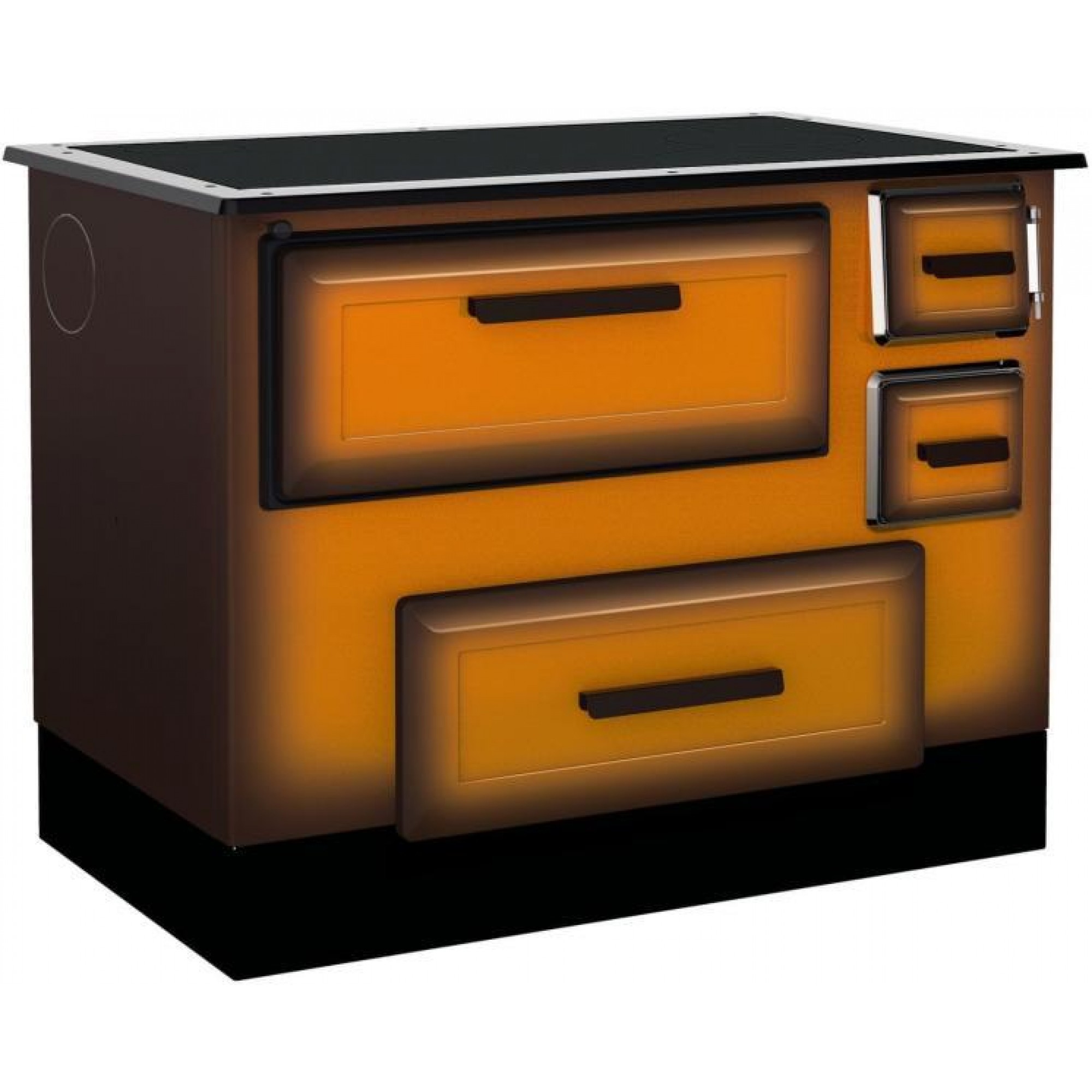 Wood cooker stove Alfa Plam Alfa 55 Termo Mustard, 5kW – Best Price ...