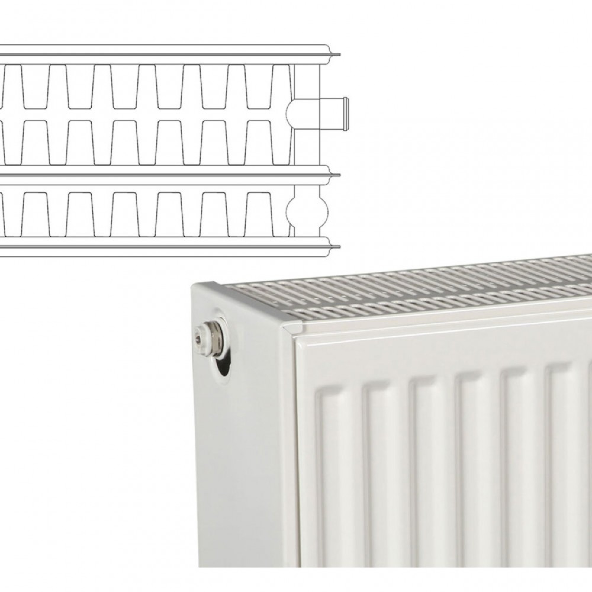ᐉ Steel panel radiator Grubber Type 33, H900, 1200mm - 2724W – Top ...