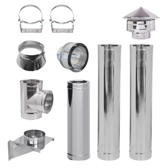 ᐉ Flue kit for pellet stove, Stainless steel, Insulated, Ф100 (inner ...