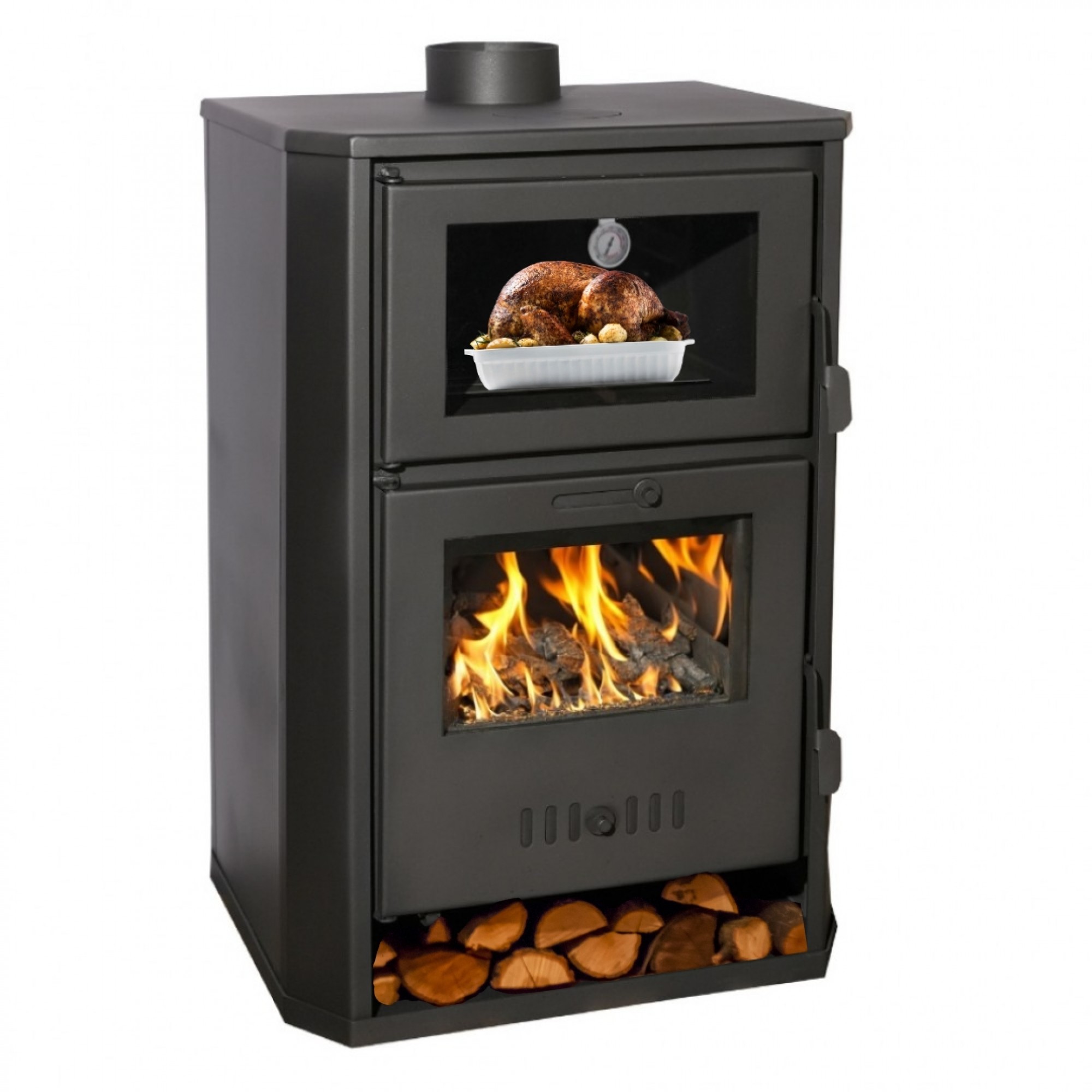 ᐉ Wood burning stove with back boiler and oven Balkan Energy Suzana, 11 ...