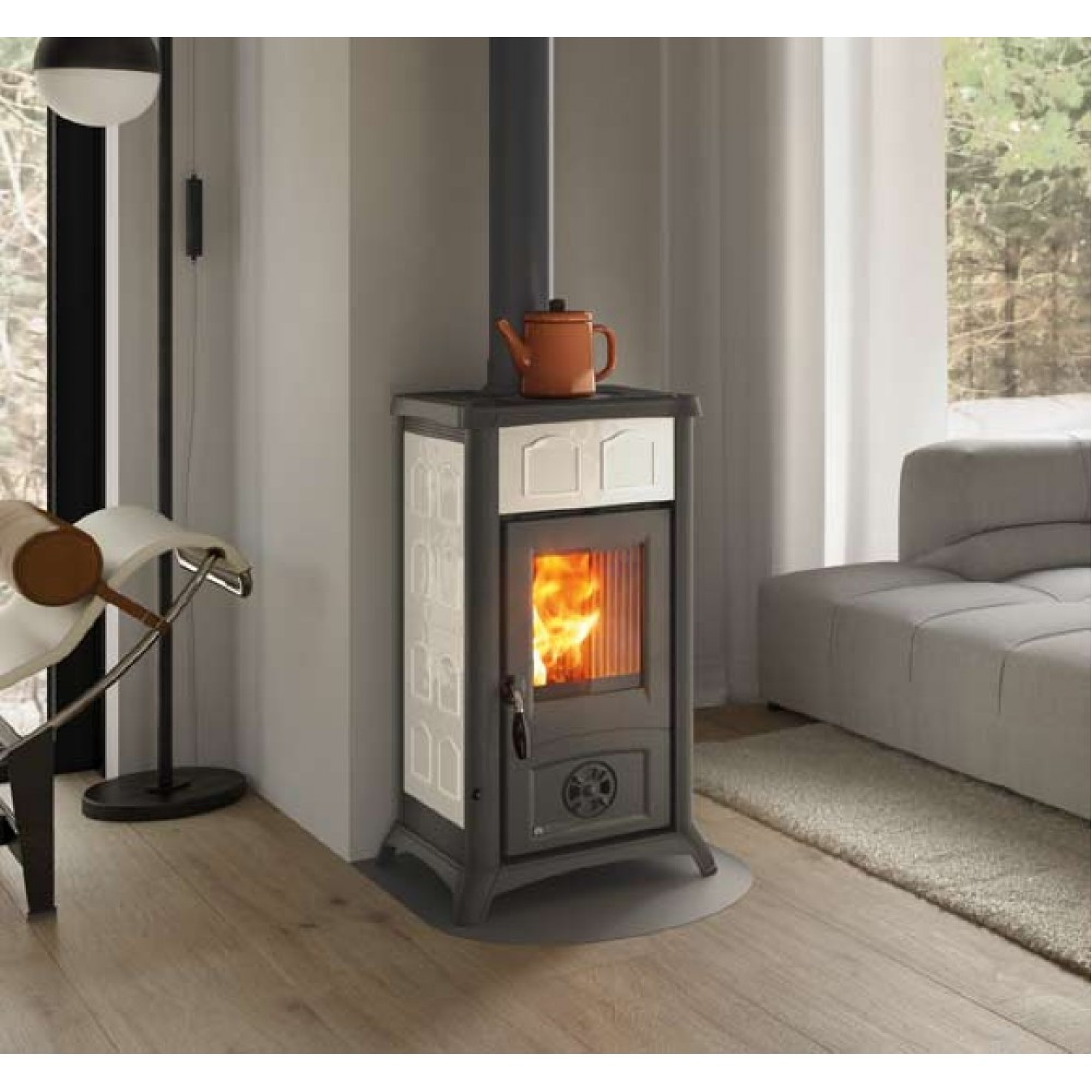 ᐉ Italian wood burning stove La Nordica Gemma White, 6kW – Top Prices ...