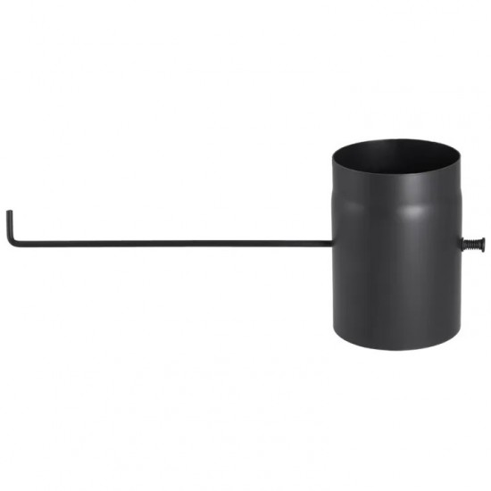 Black steel flue pipe PARKANEX with damper, Straight, Length 0.25m ...
