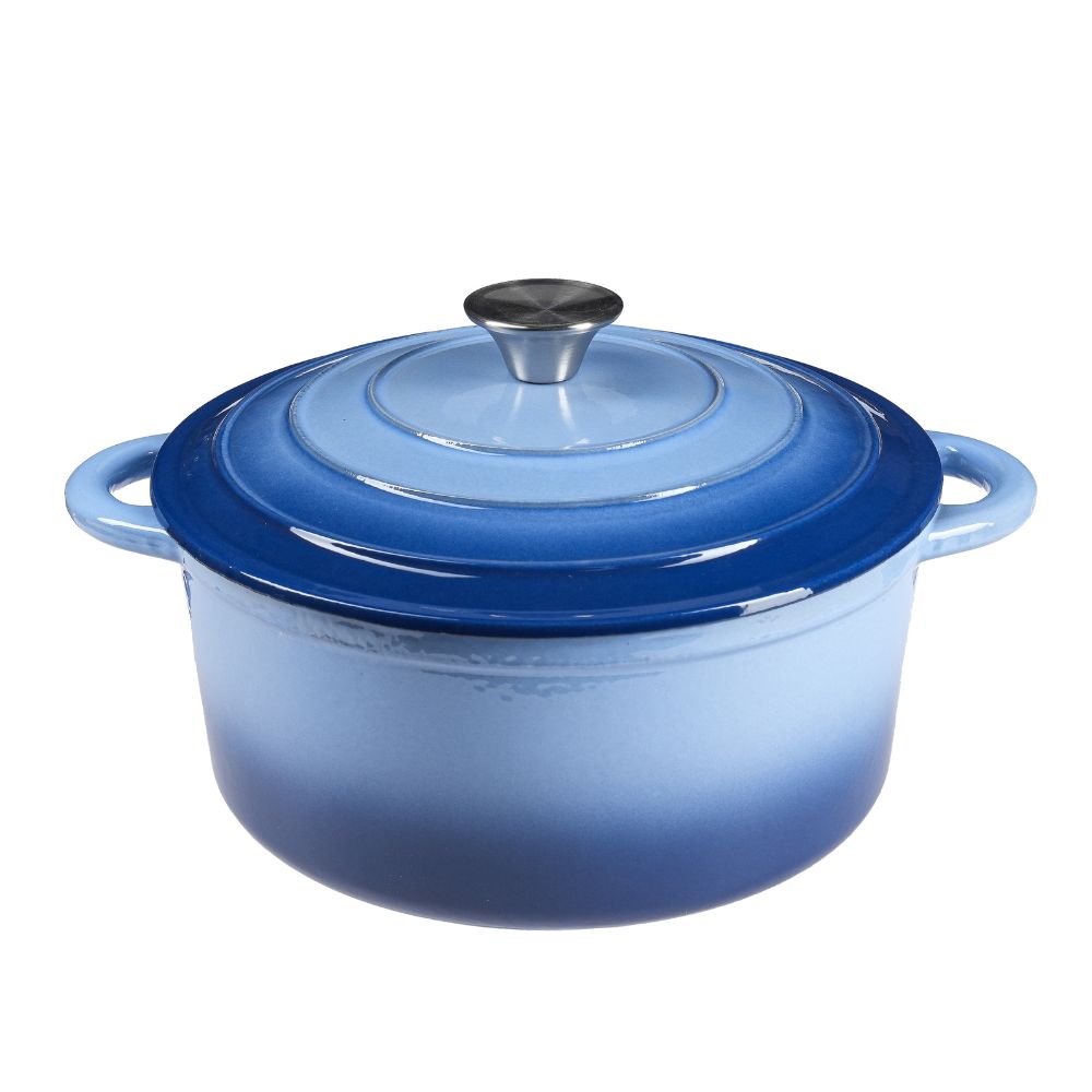 Enameled cast iron pot, Blue, Ф22 – Best Price & Free Delivery ...