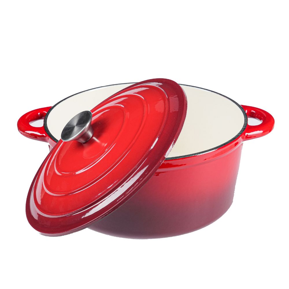 Enameled cast iron pot, Red, Ф22 – Best Price & Free Delivery ...