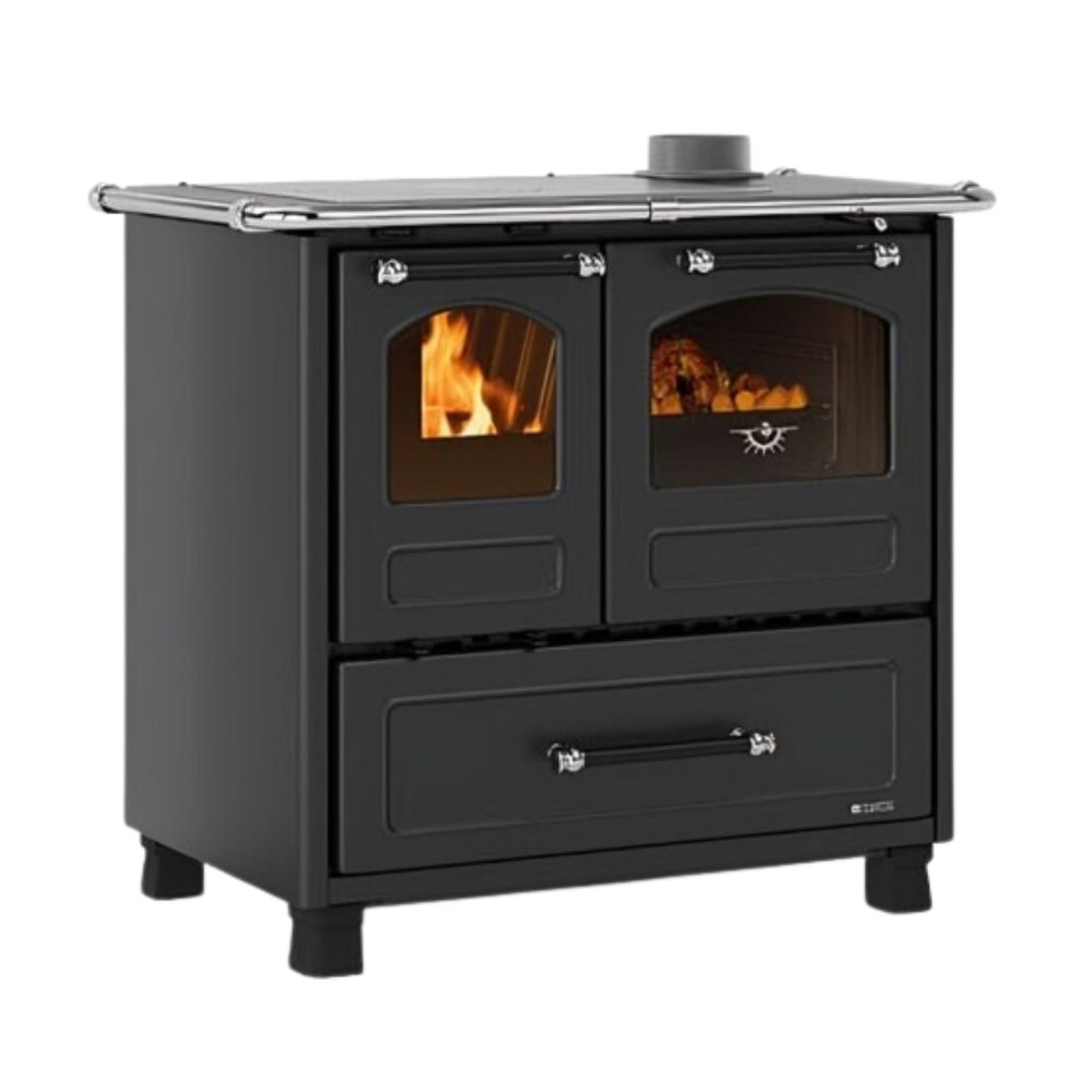 Italian wood cooker stove La Nordica Family 4.5 black, 7.5kW – Best ...