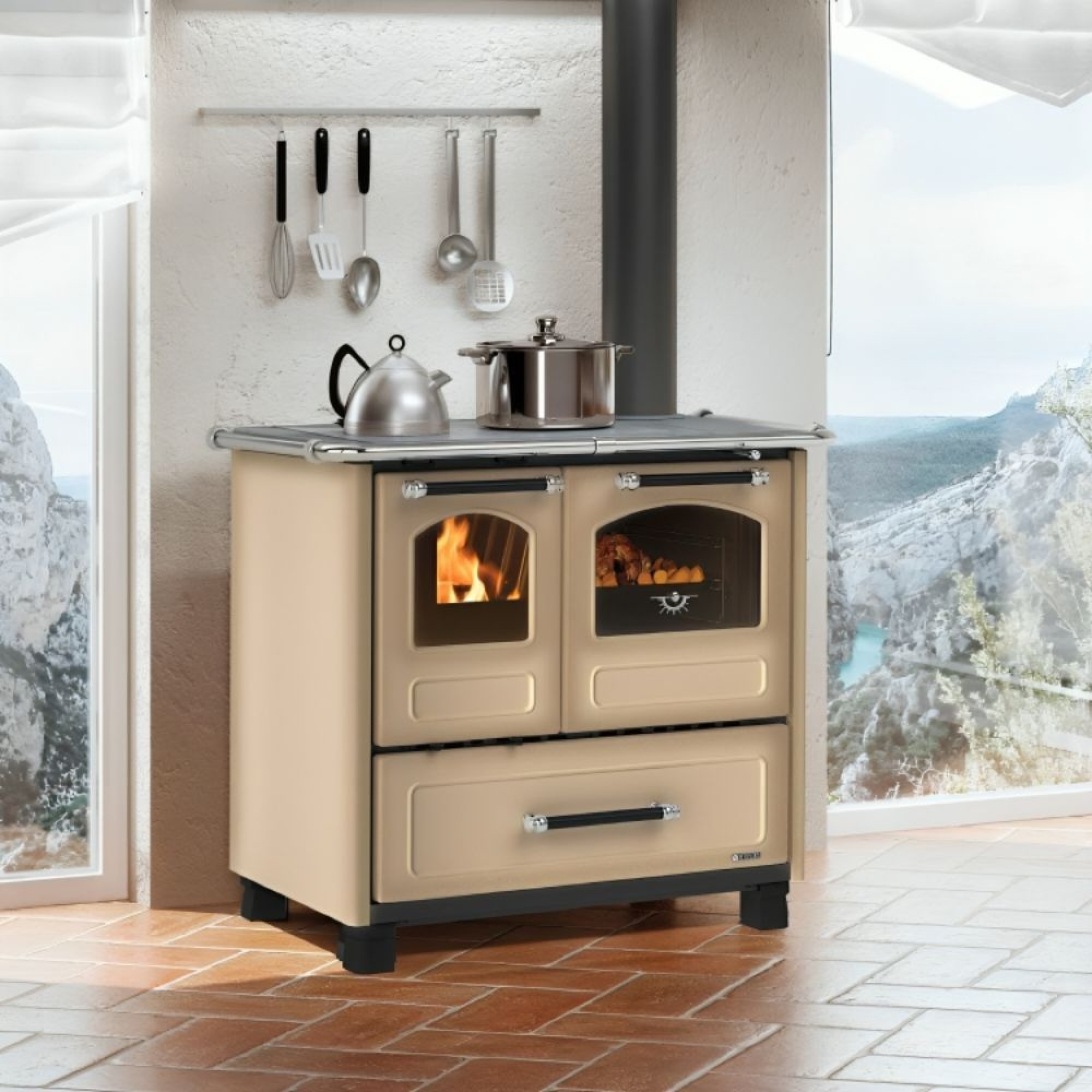 Italian wood cooker stove La Nordica Family 4.5 brown, 7.5kW – Best ...