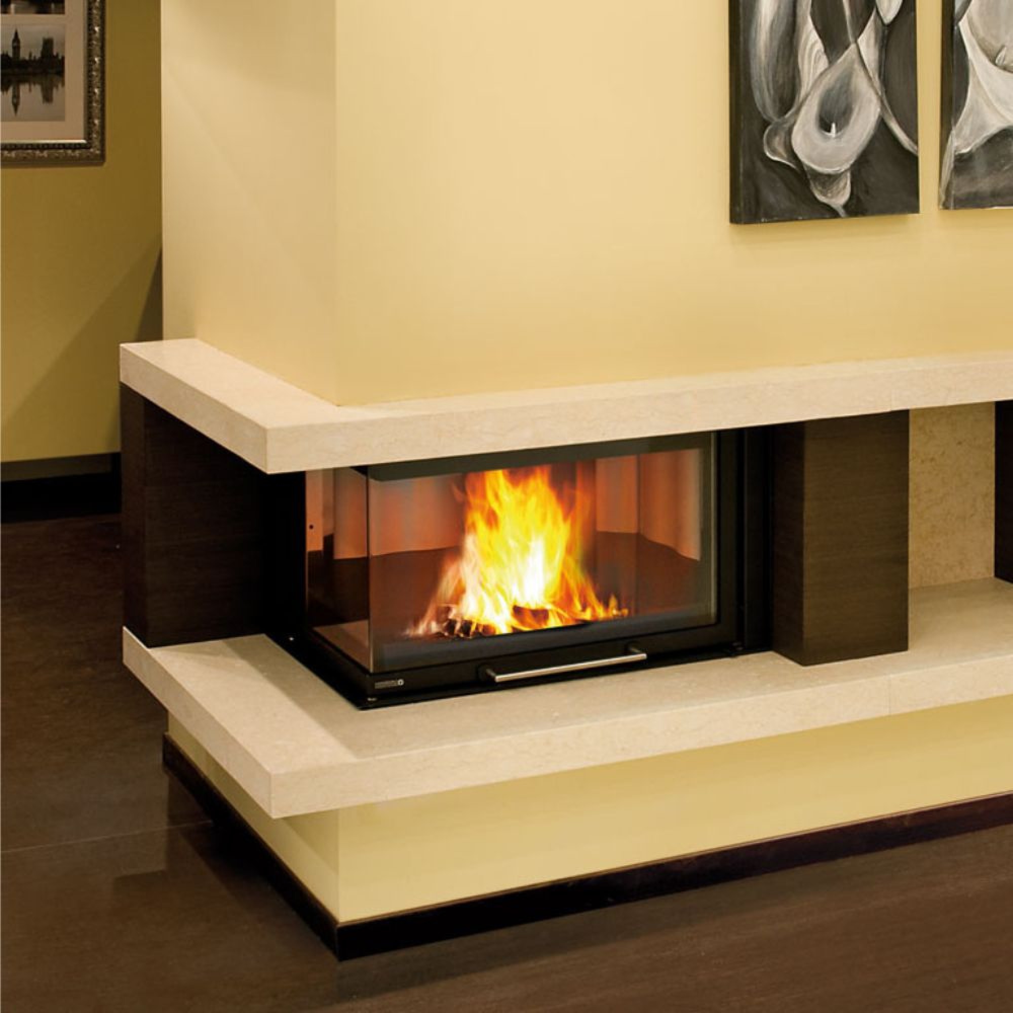 ᐉ Italian cast iron wood burning fireplace La Nordica Monoblocco 800 Angolo left, 10.0kW – Top ...
