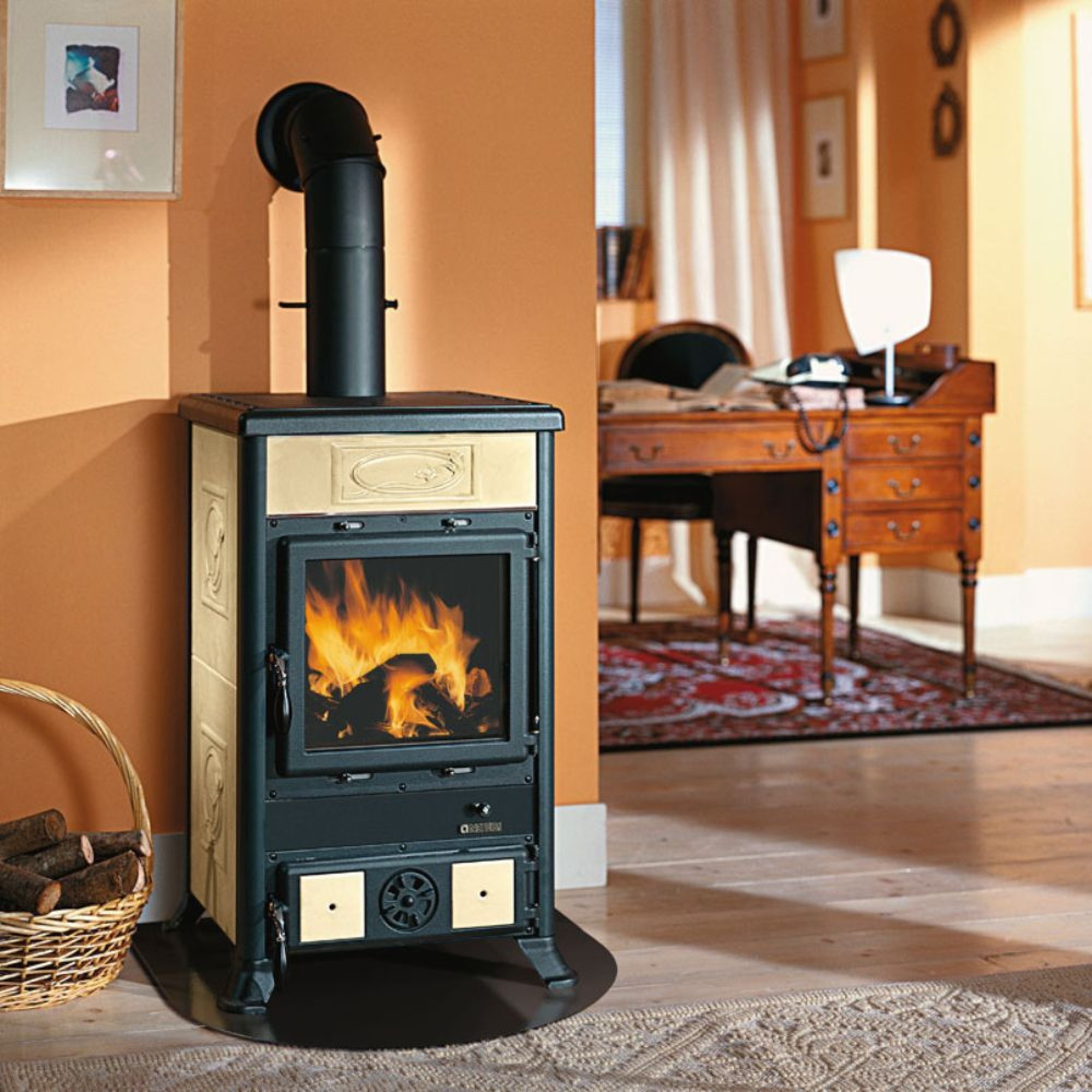 Italian wood burning stove La Nordica Rossella R1 beige, 9kW – Best ...