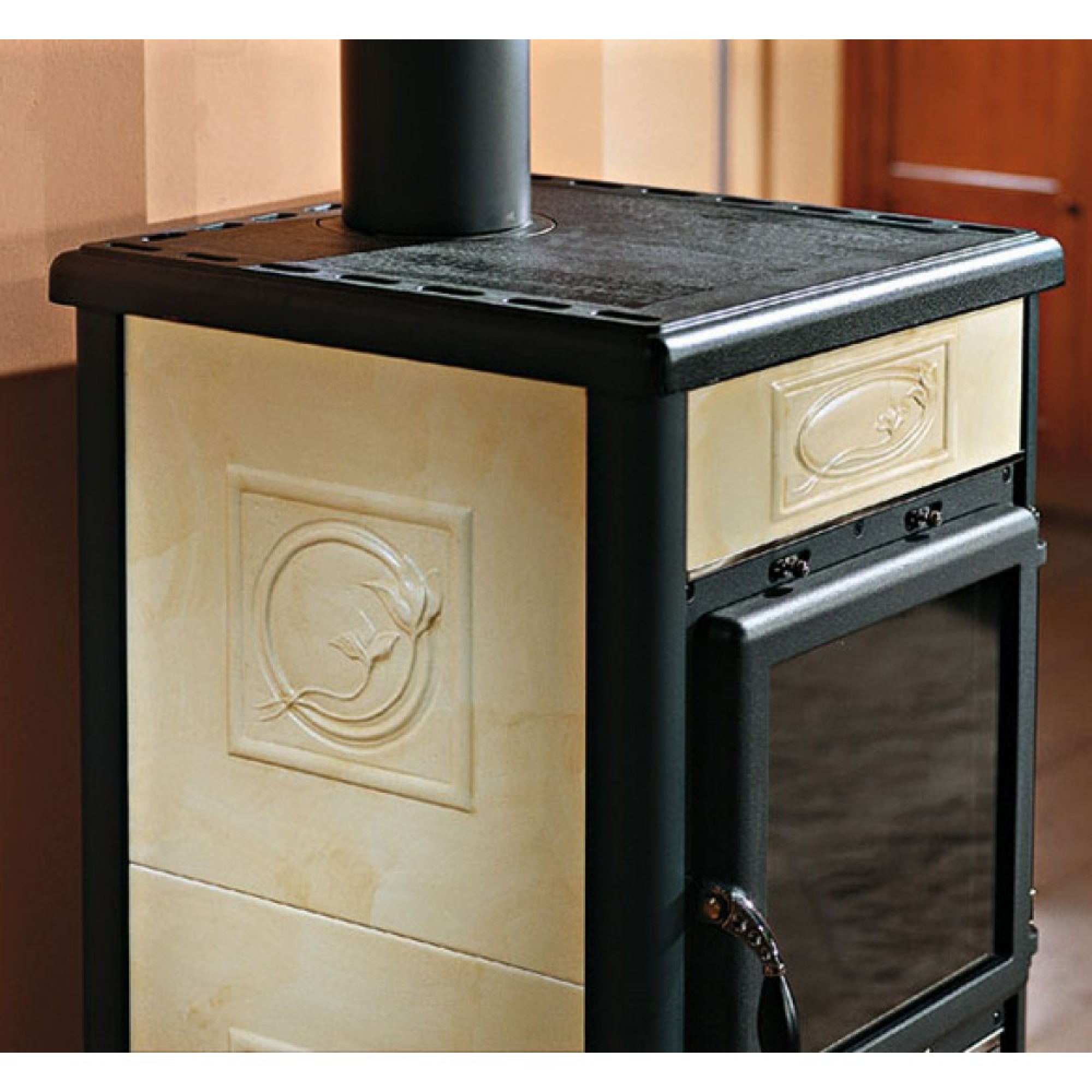 Italian wood burning stove La Nordica Rossella R1 beige, 9kW – Best ...