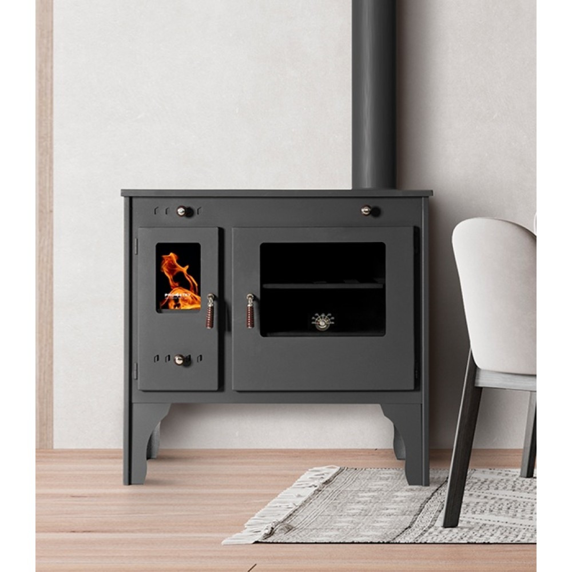 Wood cooker stove Prometey Retro Eco, 7kW – Best Price & Free Delivery ...