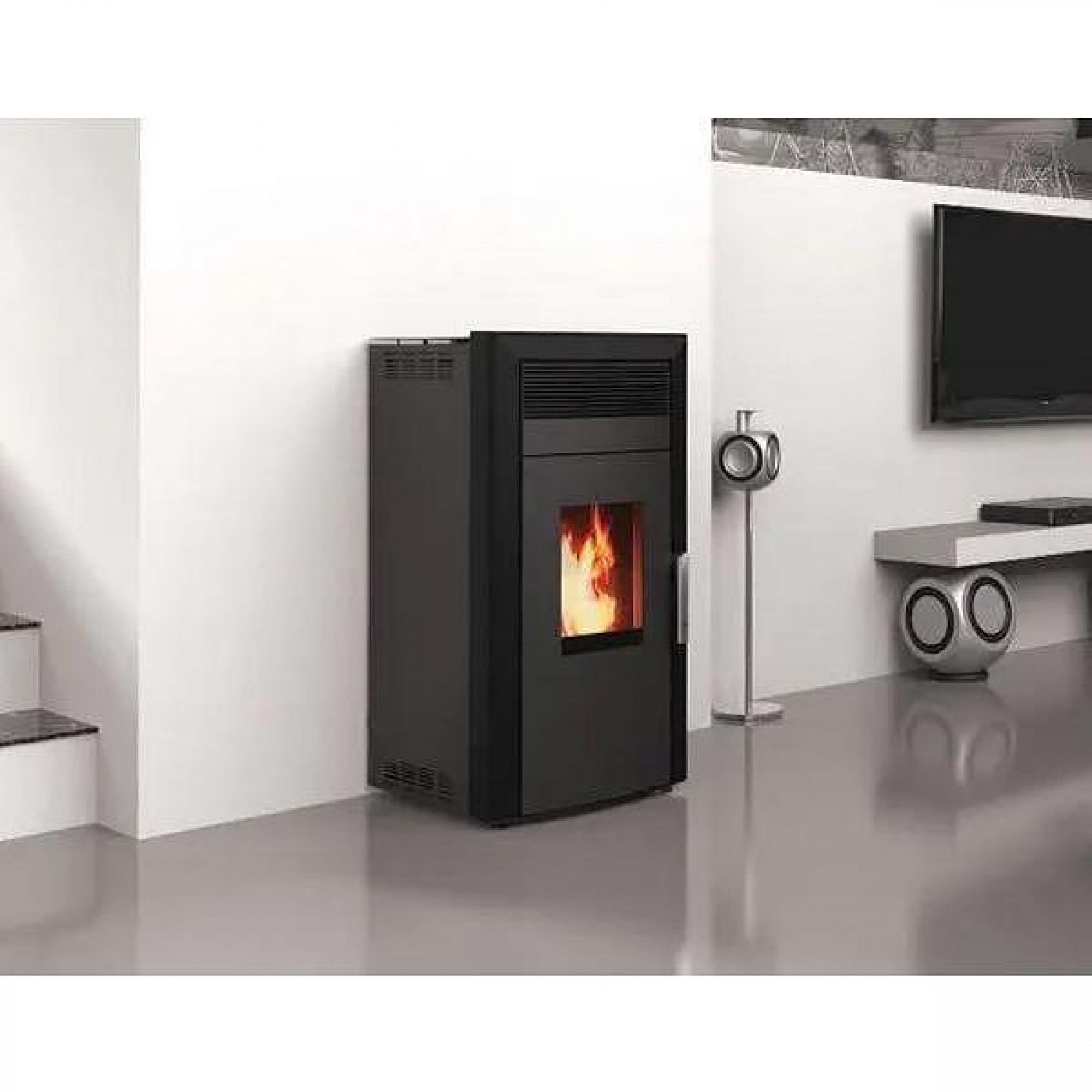 Pellet stove with back boiler Alfa Plam Commo 15 Black, 15kW – Best ...