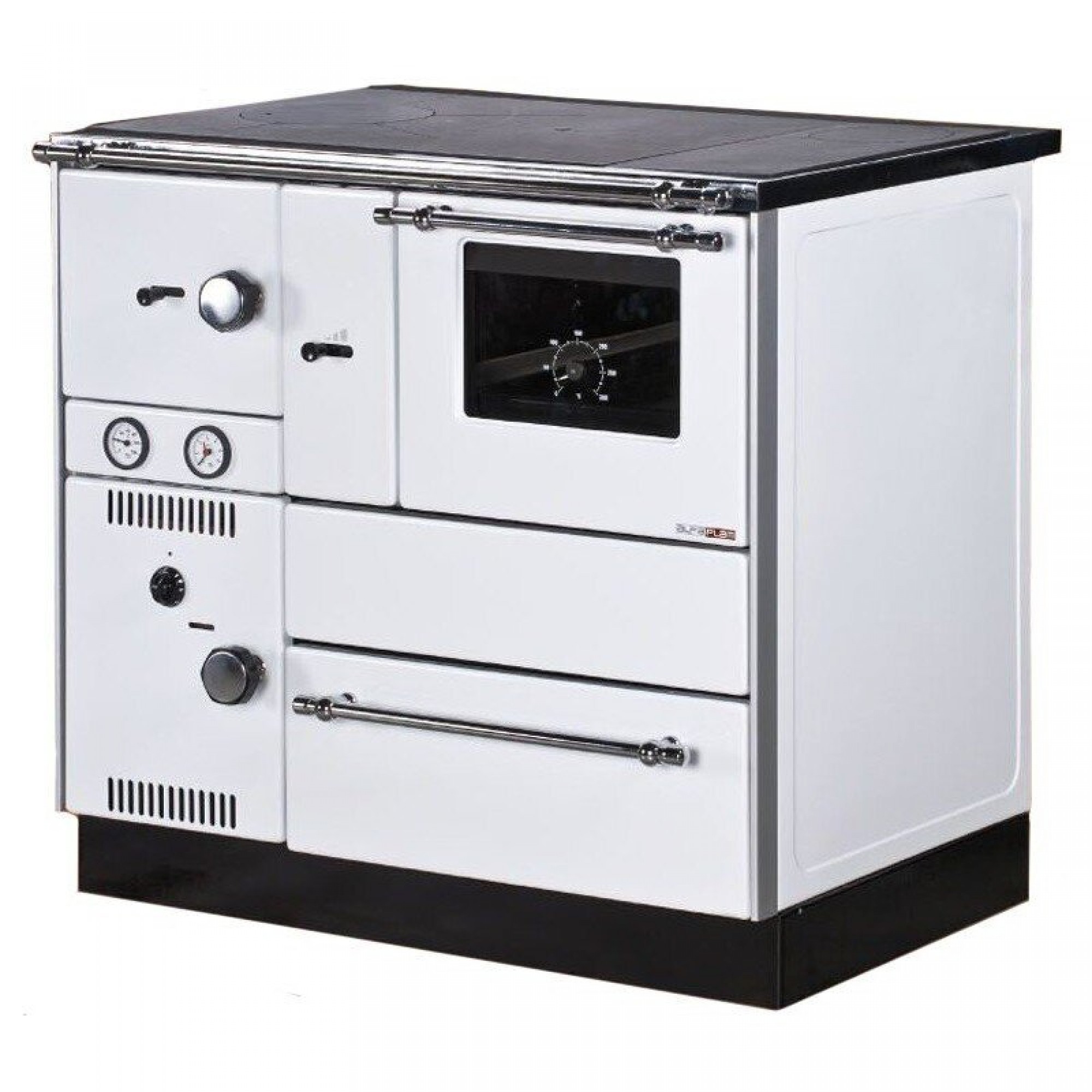ᐉ Wood cooker stove with back boiler Alfa Plam Alfa Term 27, White 27.56kW – Top Prices ...