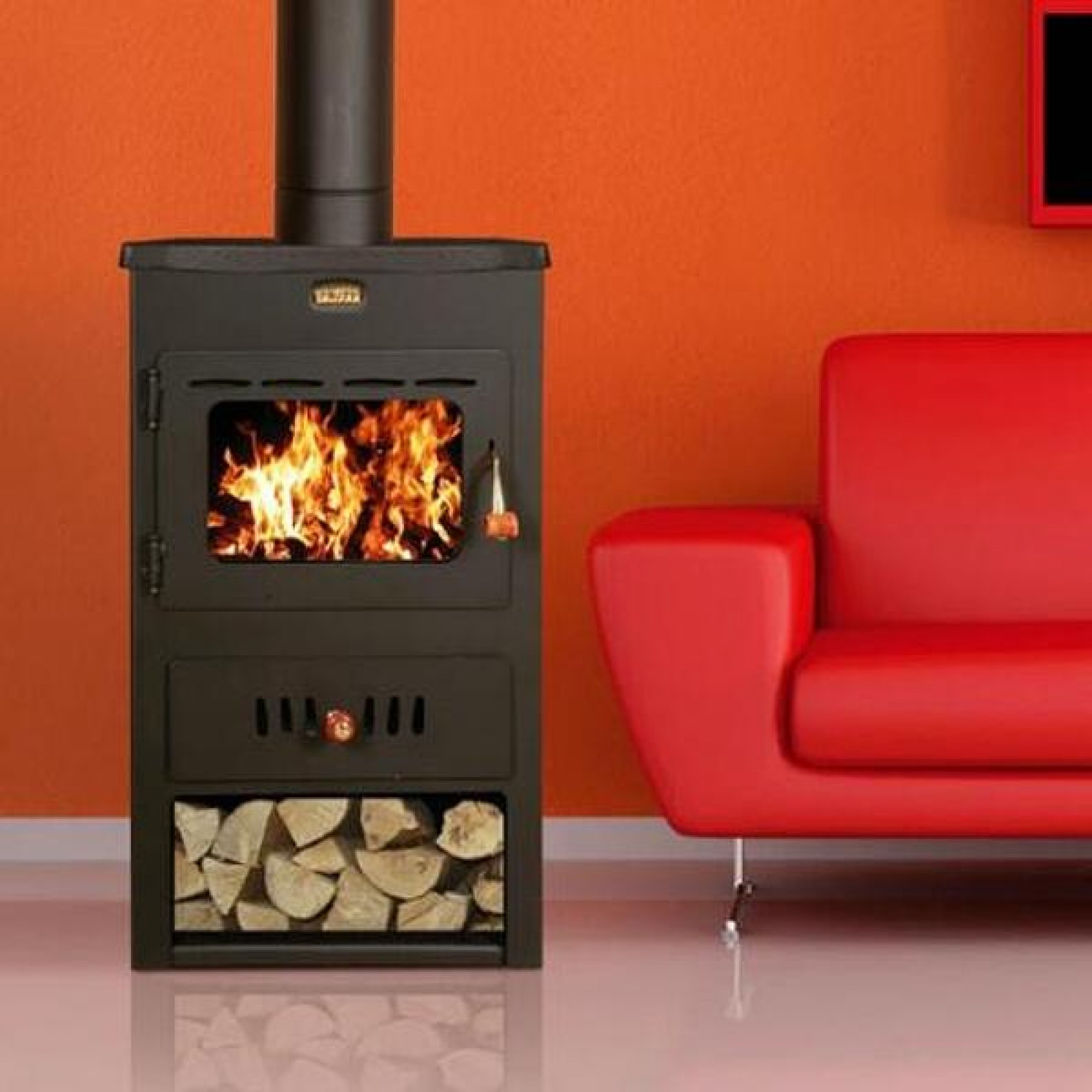 ᐉ Wood burning stove with back boiler Prity K2 CP W10, 7.1kW – Top Prices | BalkanEnergy.CO.UK