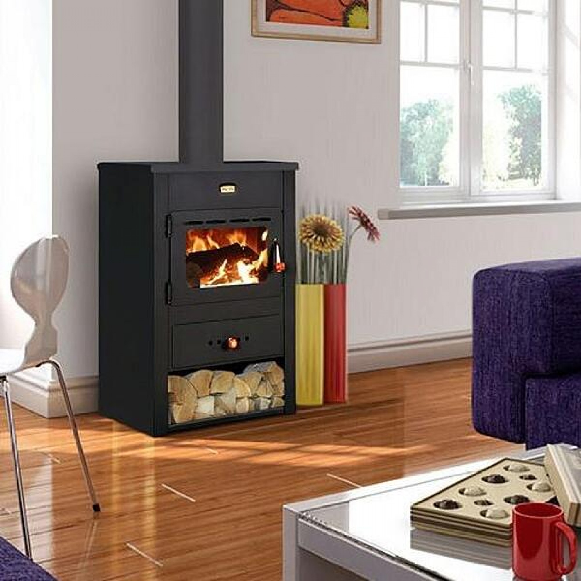 ᐉ Wood burning stove Prity K13, 12.1 kW, Log – Top Prices | BalkanEnergy.CO.UK