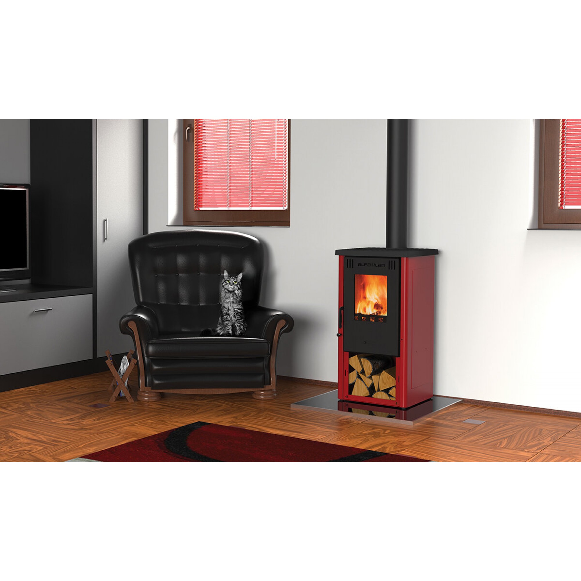 Wood burning stove Alfa Plam Elita 6kW, Log – Best Price & Free ...