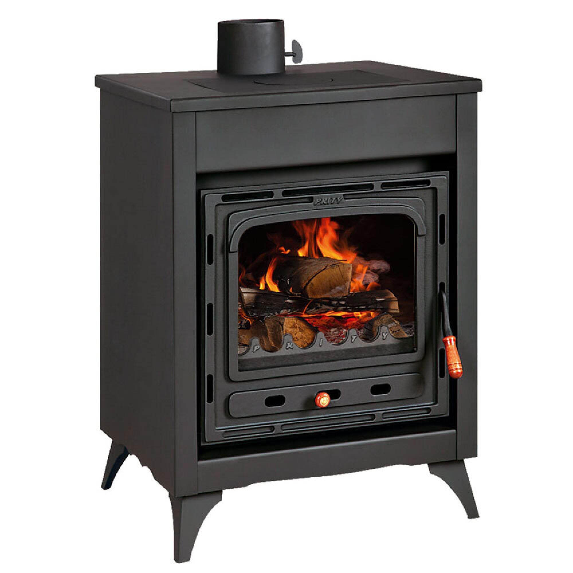 ᐉ Wood burning stove Prity CMR with cast iron door, 15kW, Log – Top Prices | BalkanEnergy.CO.UK