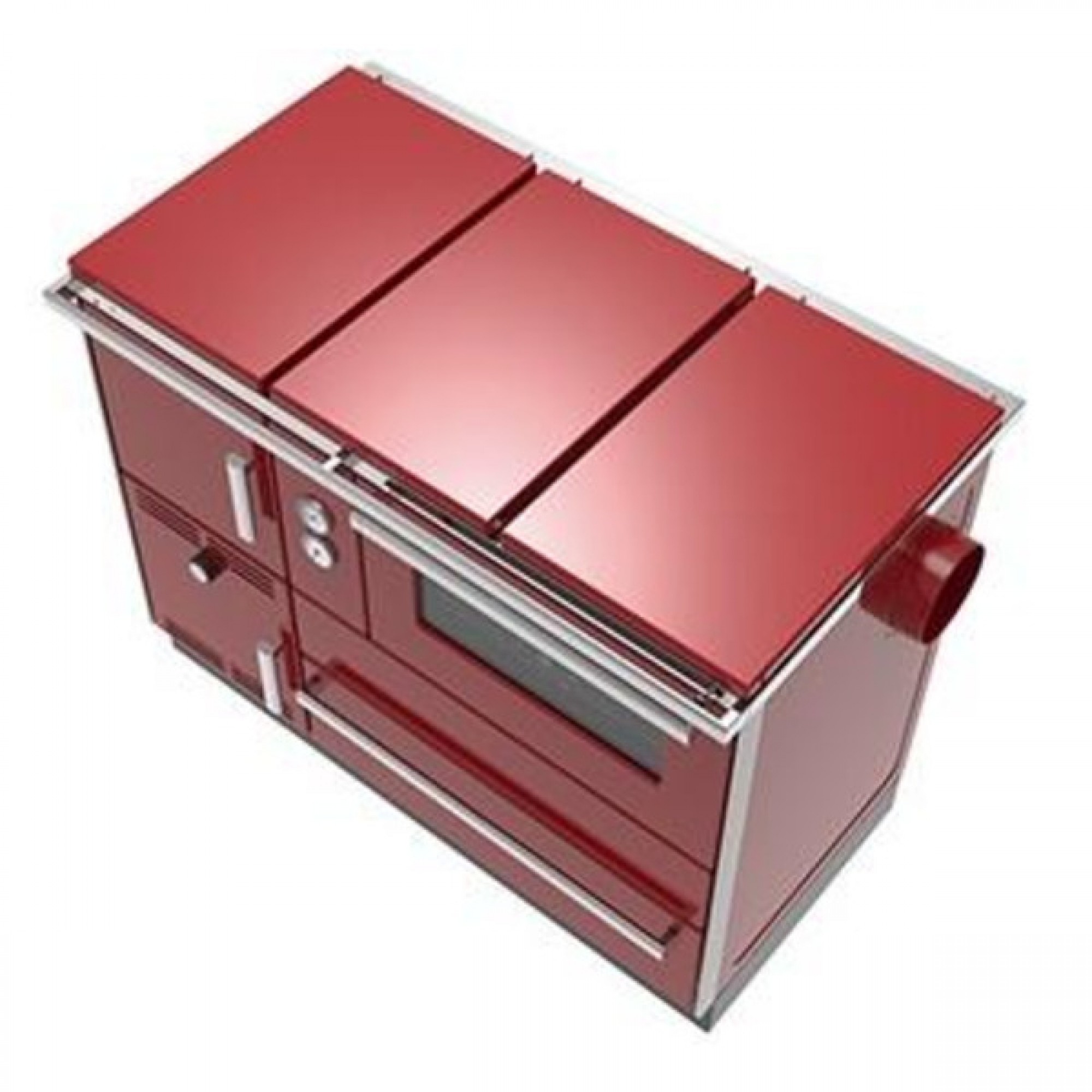 Wood cooker stove with back boiler Alfa Plam Alfa Term 35 Red Right ...