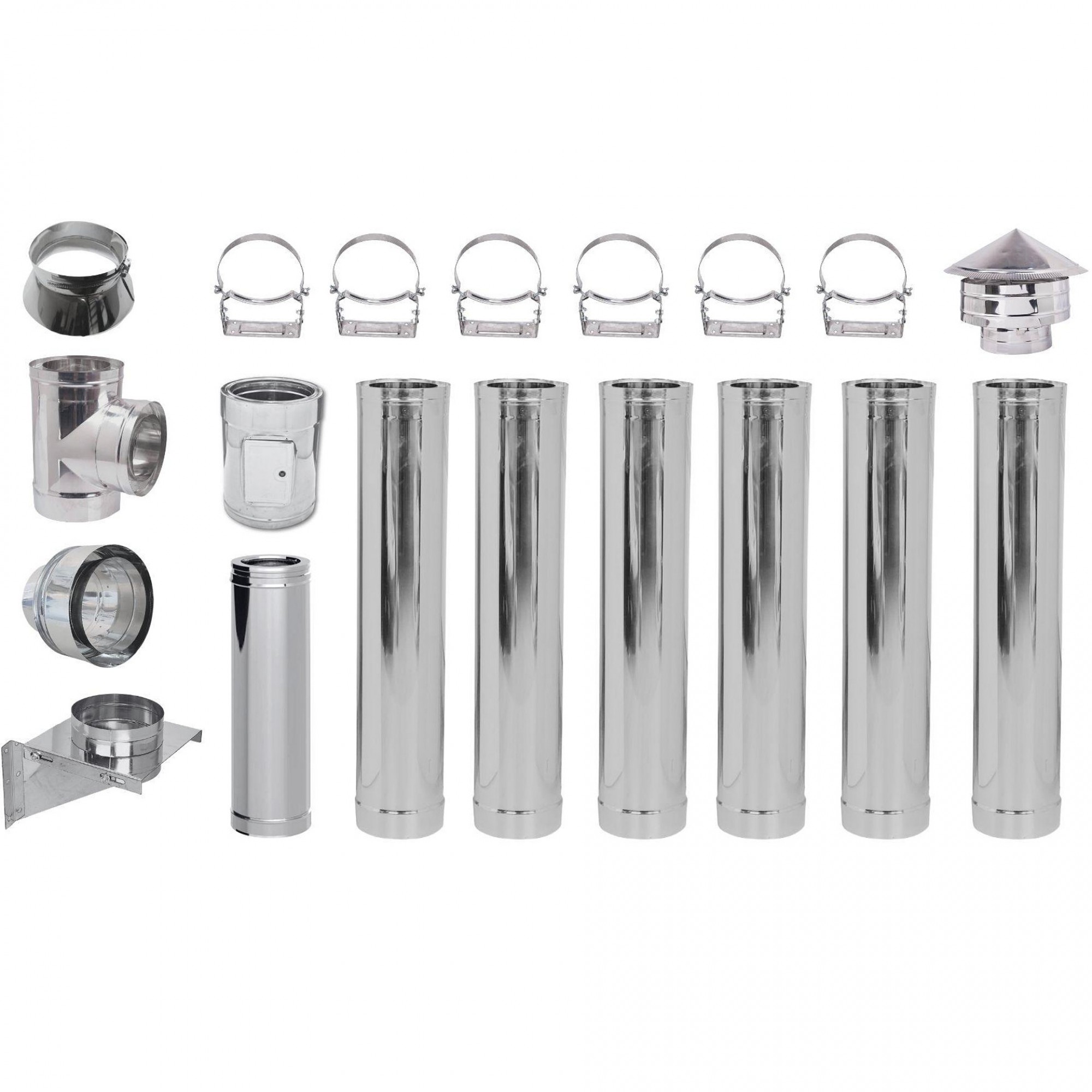 Flue kit Stainless steel Insulated Ф130 (inner diameter), 7.7m – Best ...