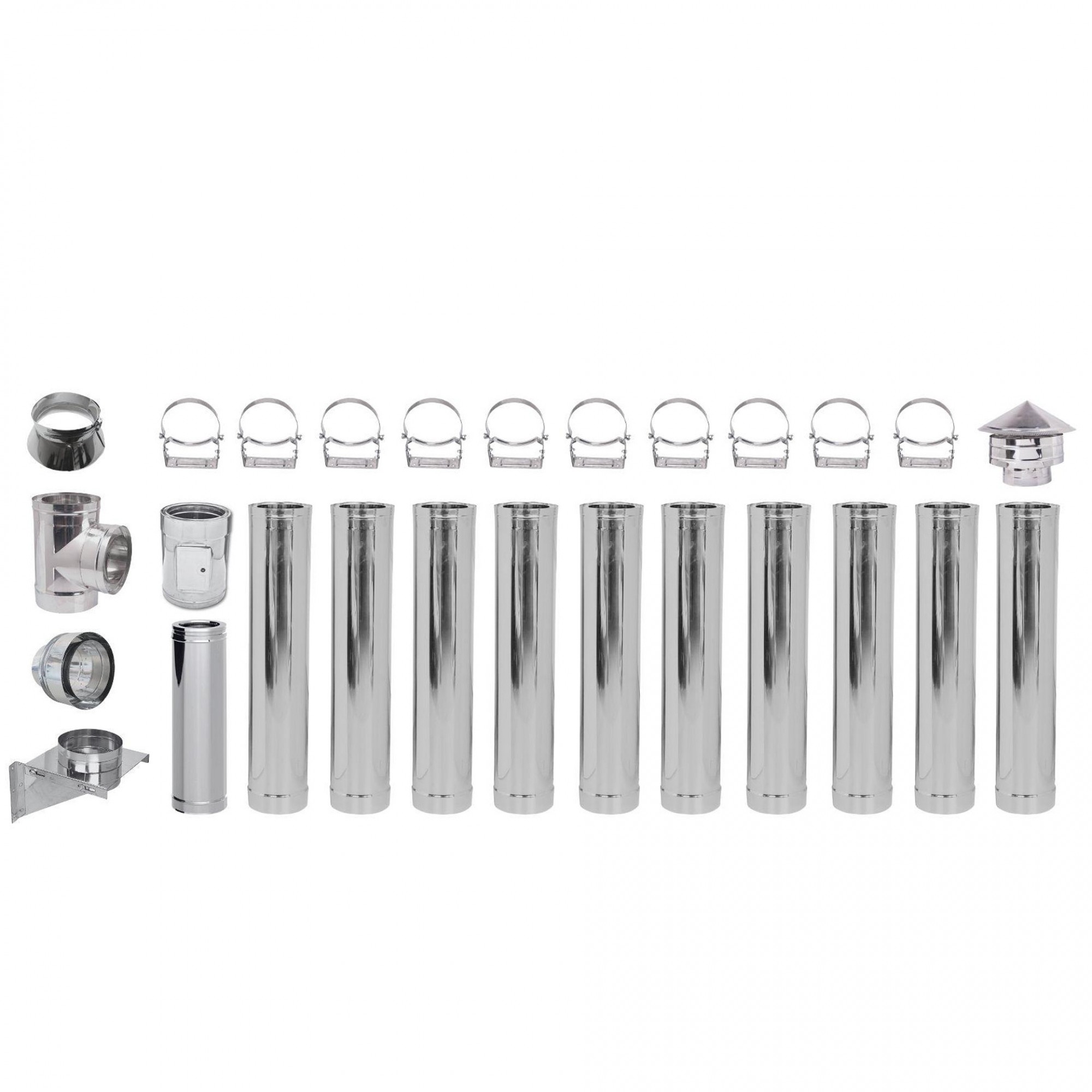 Flue kit Stainless steel Insulated Ф180 (inner diameter), 11.7m – Best ...