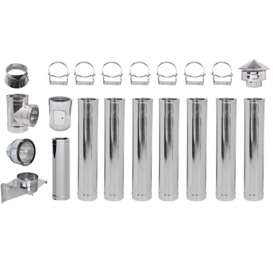 Flue kit Stainless steel Insulated Ф180 (inner diameter), 8.7m – Best ...