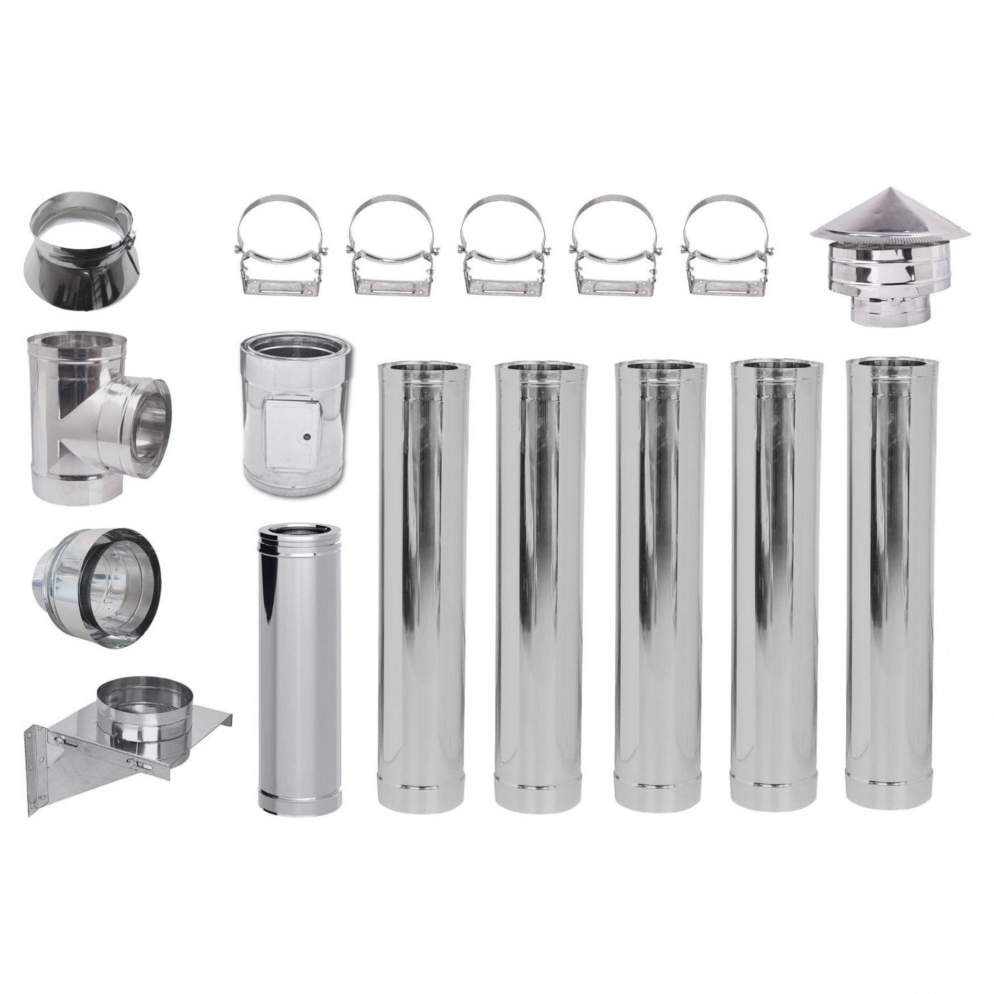 Flue kit Stainless steel Insulated Ф180 (inner diameter), 6.7m – Best ...