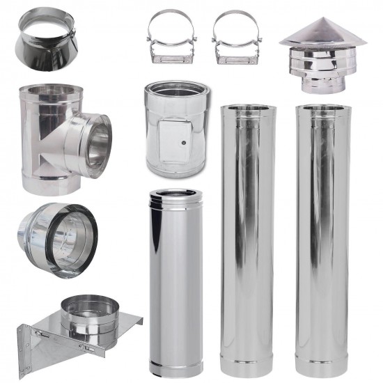 Flue kit Stainless steel Insulated Ф300 (inner diameter), 3.7m-11.7m ...