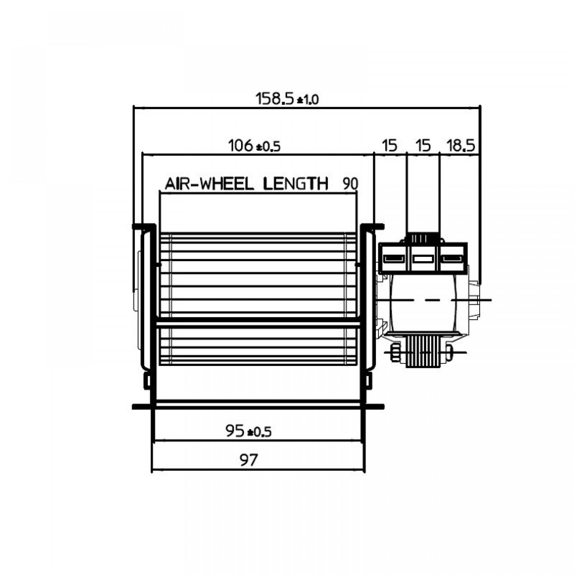 Tangential fan Fergas for pellet stoves Ecoforest, Edilkamin and others ...