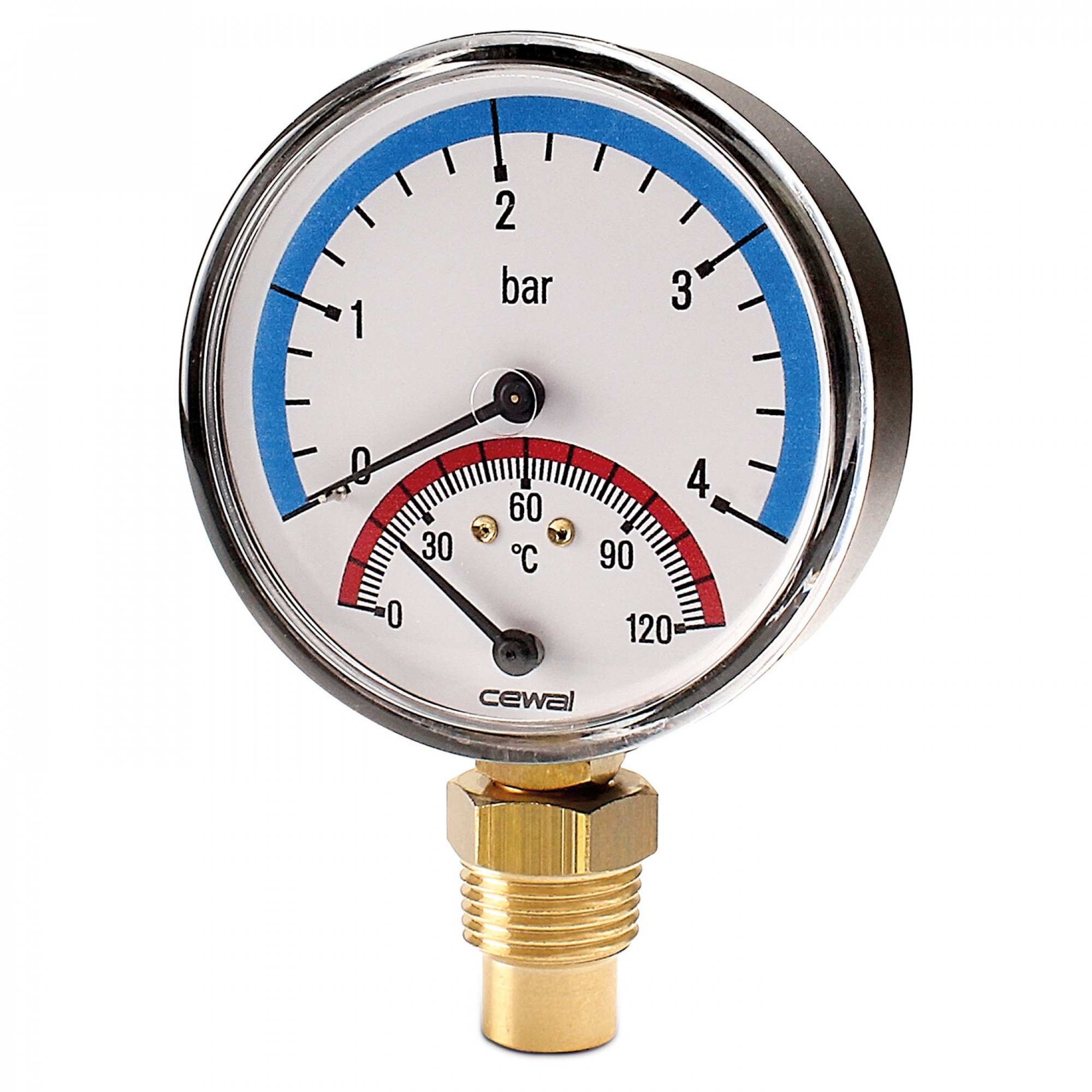 ᐉ Axial thermomanometer Cewal, Bottom connection, 4bar – Top Prices ...