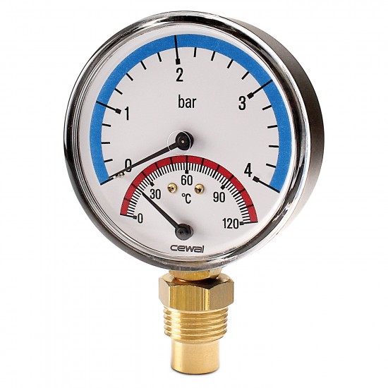 ᐉ Axial thermomanometer Cewal, Bottom connection, 4bar – Top Prices | BalkanEnergy.CO.UK