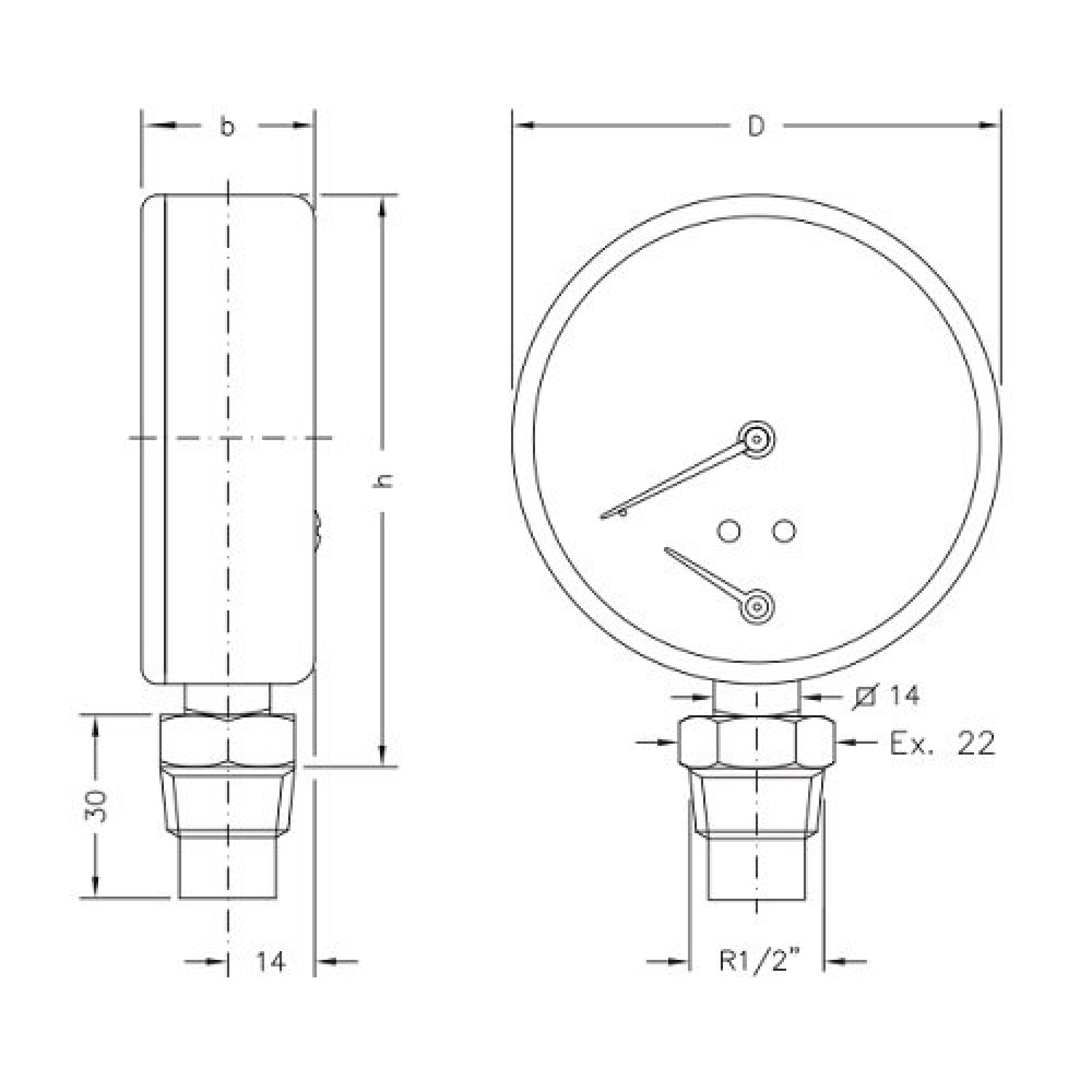 ᐉ Axial thermomanometer Cewal, Bottom connection, 4bar – Top Prices | BalkanEnergy.CO.UK