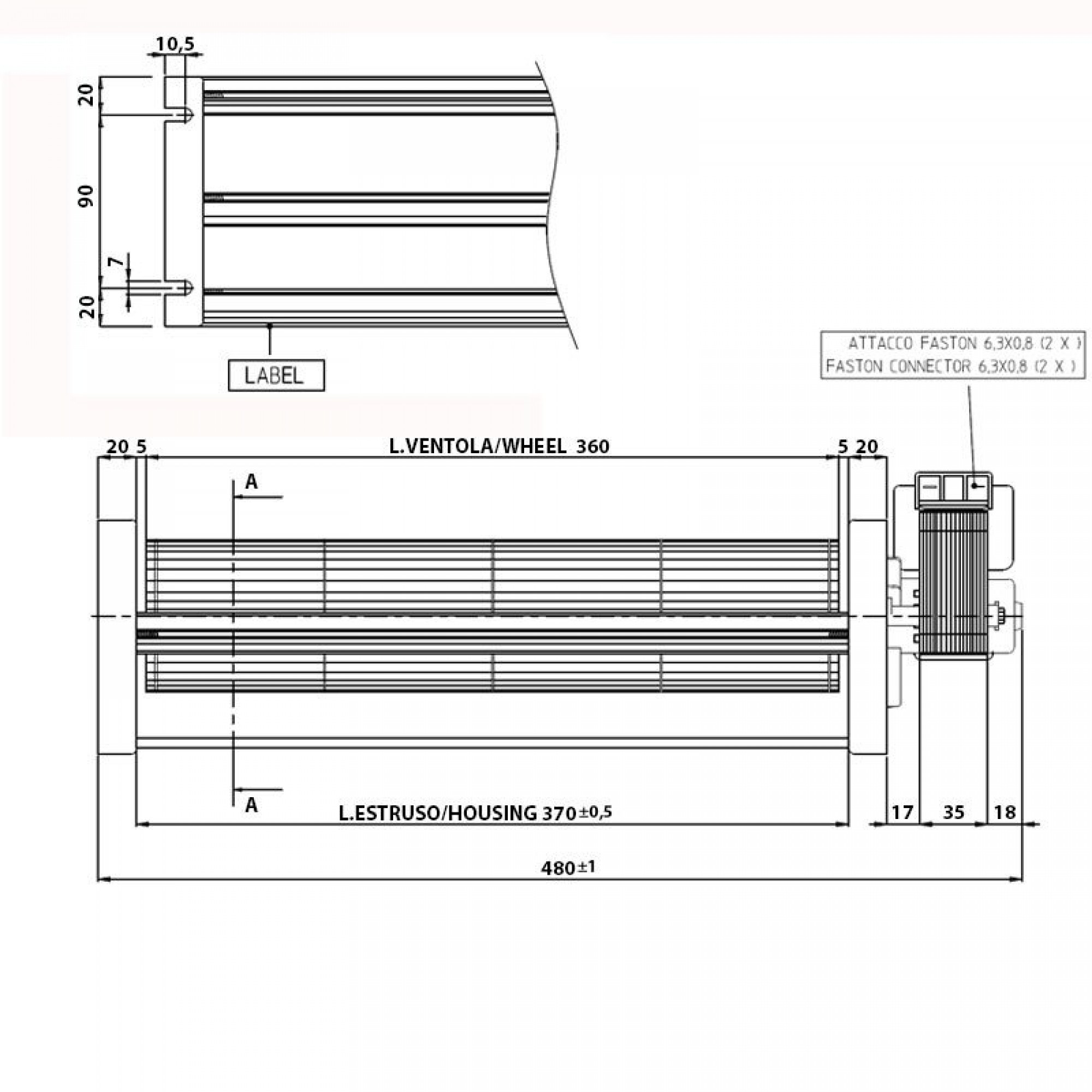 Tangential fan for pellet stoves with Eva Calor, Prisma and others, Ø80 ...