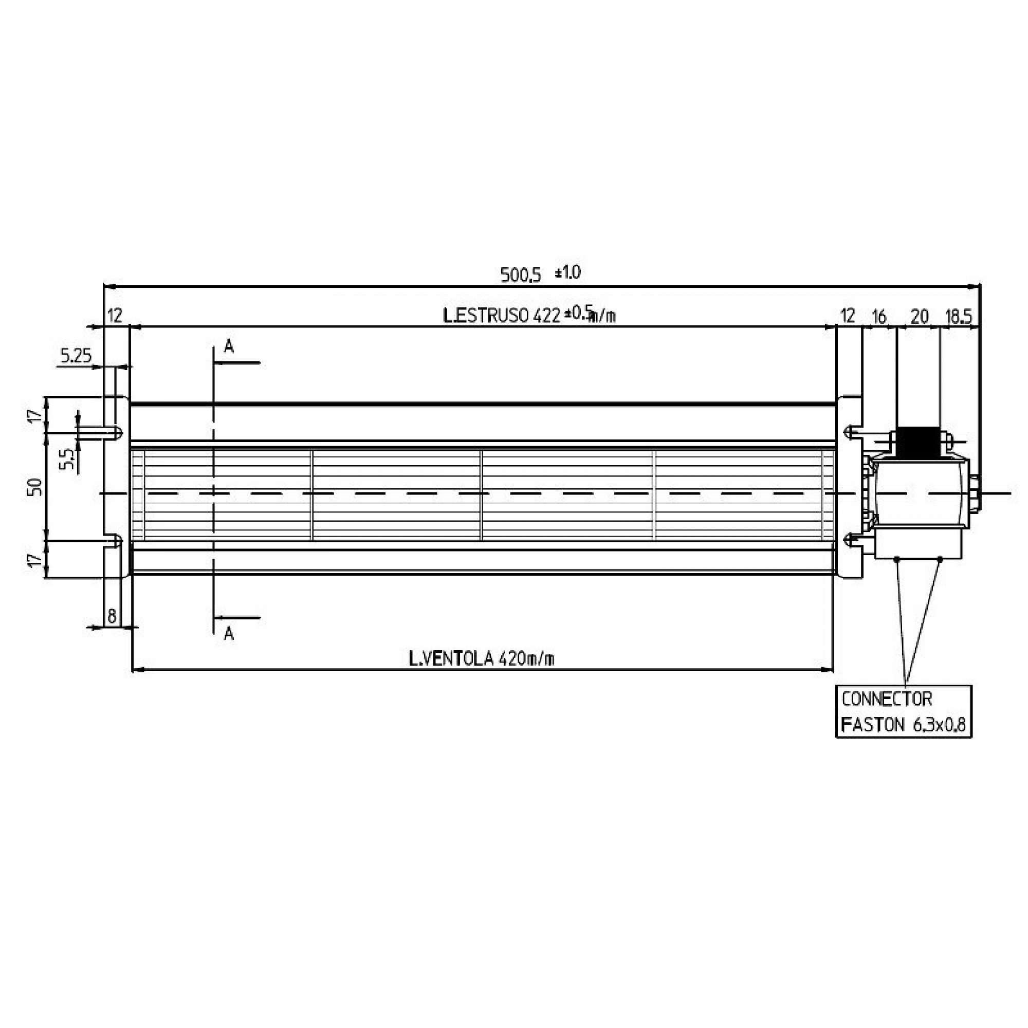 Tangential fan for pellet stoves Cadel, Deville, Edilkamin and others ...