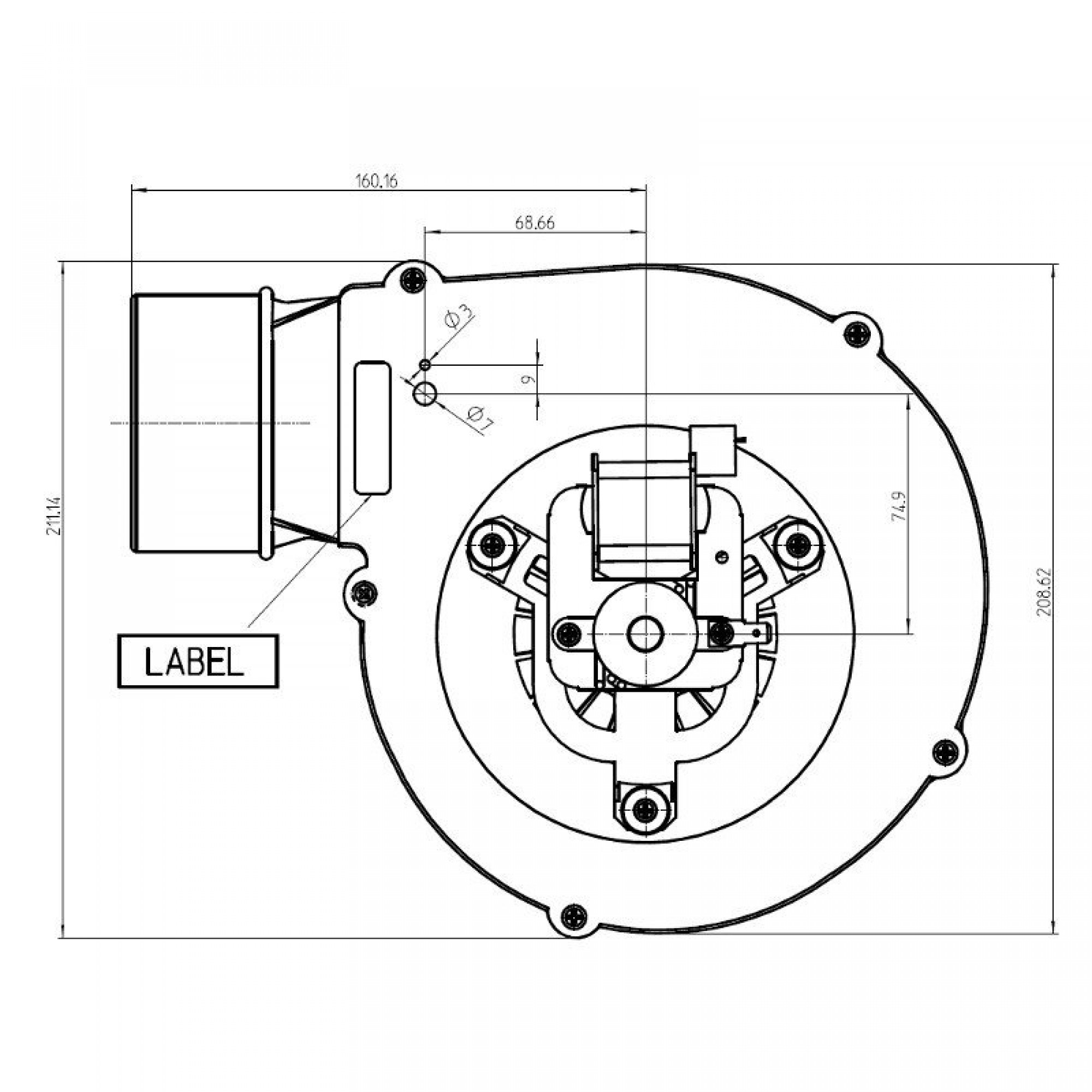 Smoke extractor Fergas for pellet stoves Ecoteck, Ferroli, Edilkamin ...