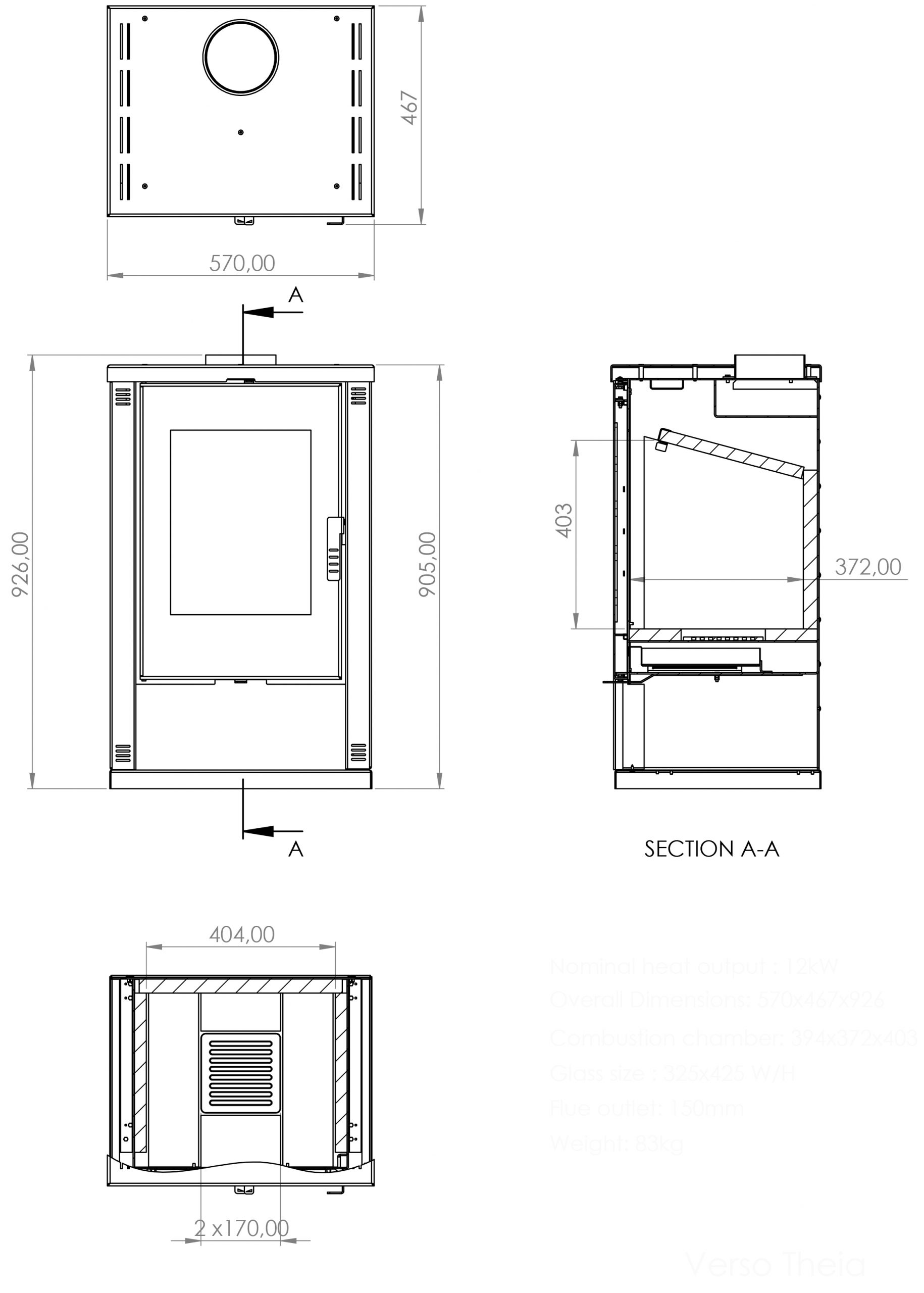 ᐉ Wood burning stove Verso Theia, Ivory, 9kW – Top Prices ...