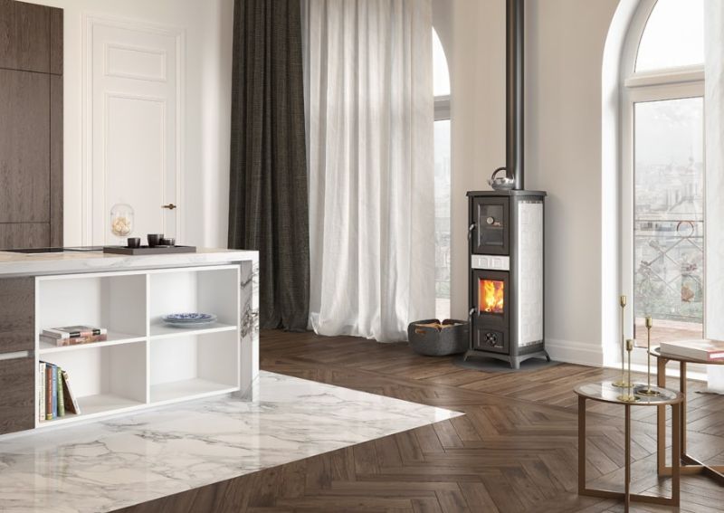 Italian wood burning stove La Nordica Gemma Forno white, 7.3kW – Best ...