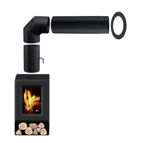 ᐉ Black steel flue pipe MK NERO, Straight, Length 1m, Ø130 – Top Prices ...